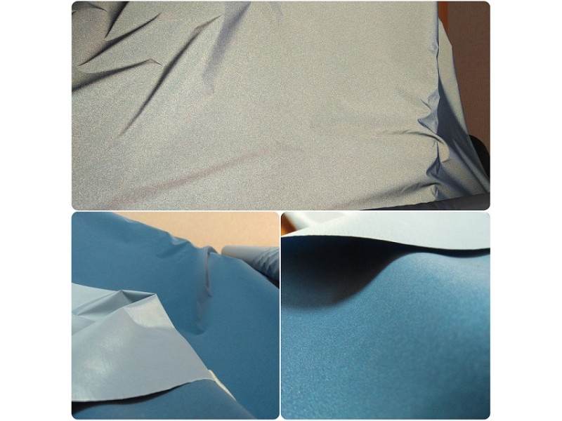 Light-blue reflective fabric 1 m