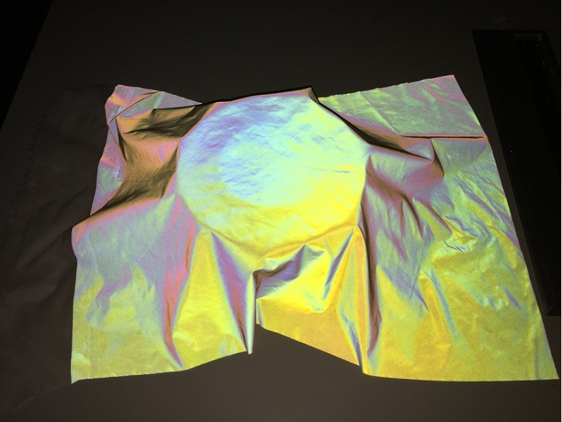 Reflective rainbow fabric red 1 m